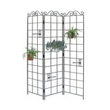 Panacea Garden Screen with Six Pot Holders, Bronze, 72"H Plant Trellis ...