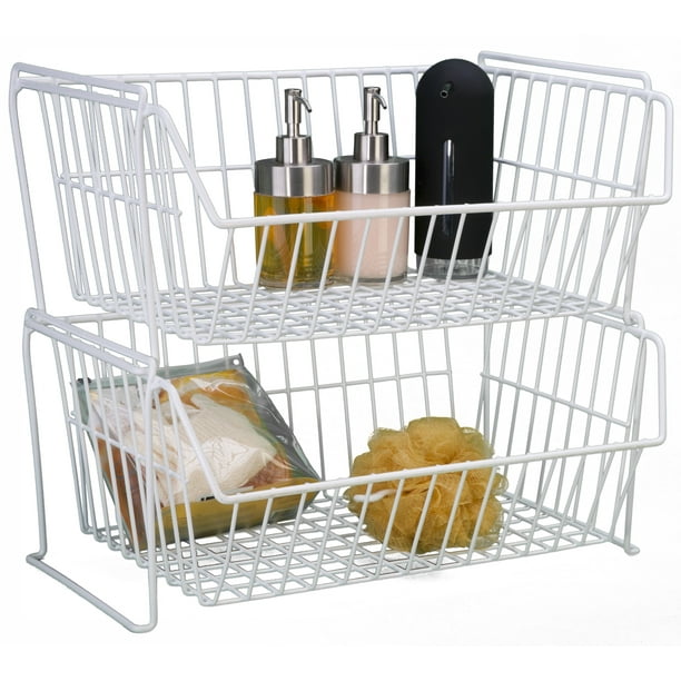 Panacea Large Stacking Basket, White - Walmart.com