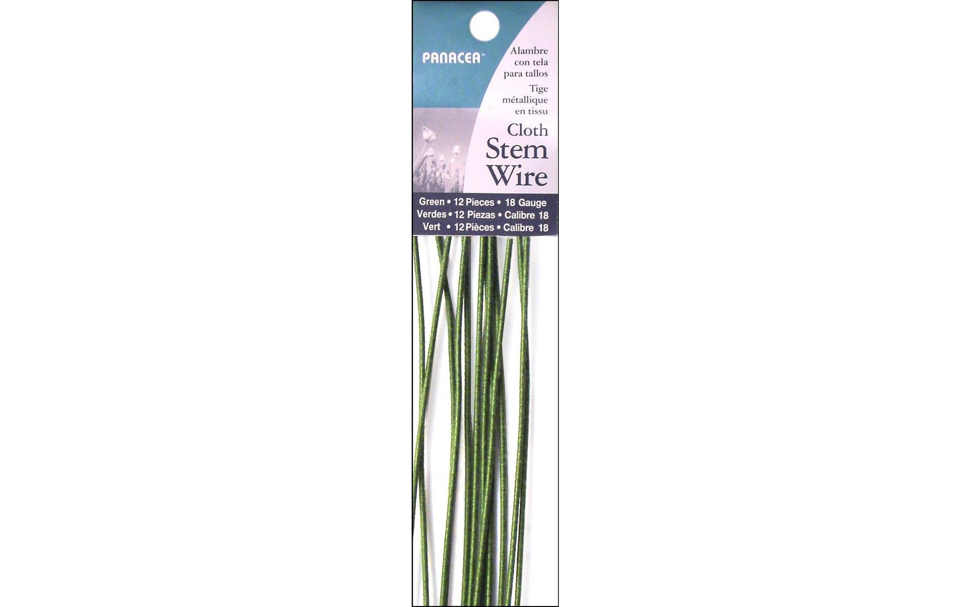 Panacea Products 18 Gauge Green Stem Wire, Cloth Covered, 12 Count ...