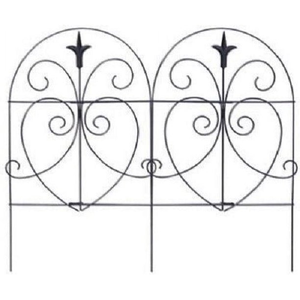 Panacea Products 89379 18" x 8' Black Romantic Garden Folding Fence ...
