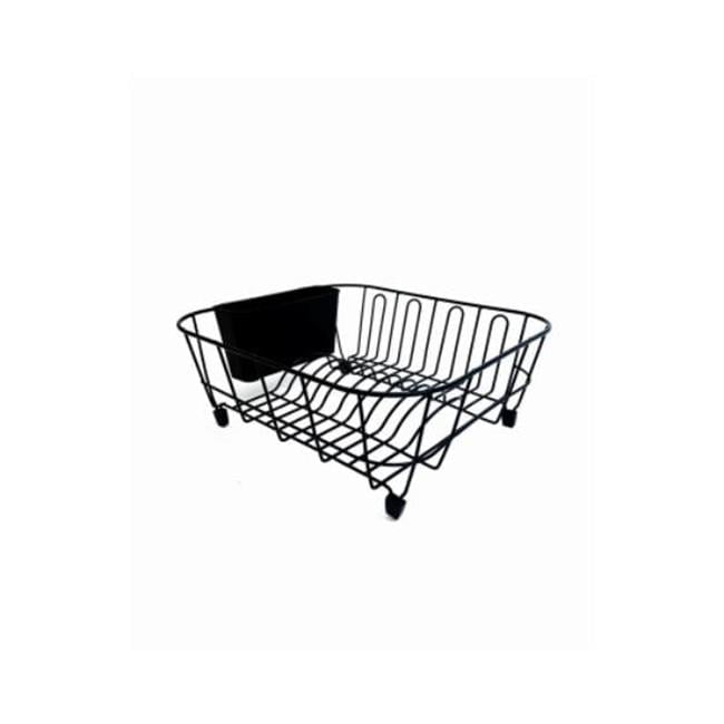 Panacea Black Small Dish Drainer, Steel, 14.1 x 12.4 x 5.1 in, Plastic ...