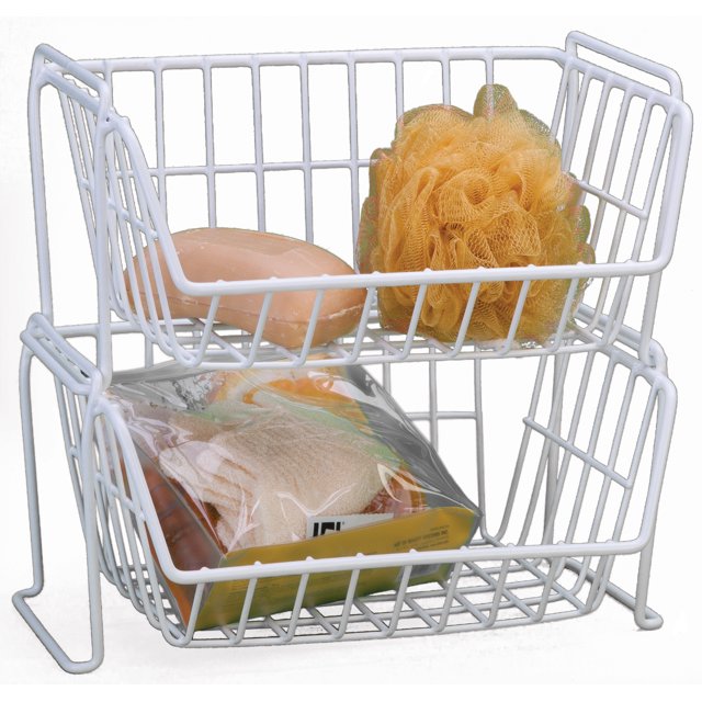 Panacea Small Stacking Basket, White - Walmart.com