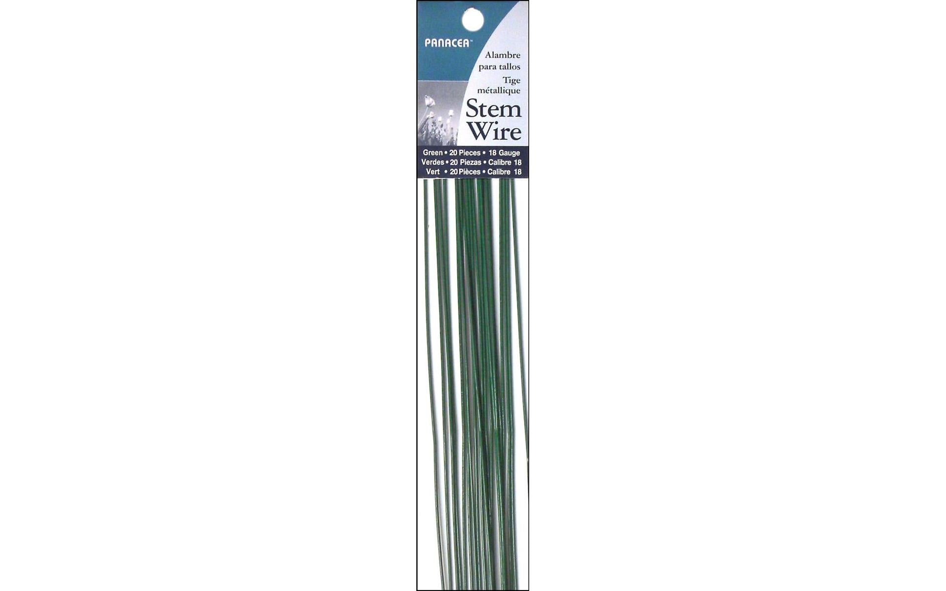Panacea Stem Wire 18 Gauge 18" 12/Pkg-Green - Walmart.com