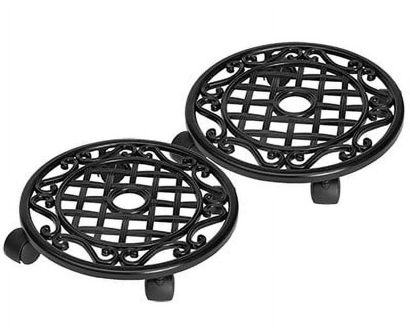 Panacea Trellis & Scroll Plant Caddies, Black, Pack of 2 - Walmart.com