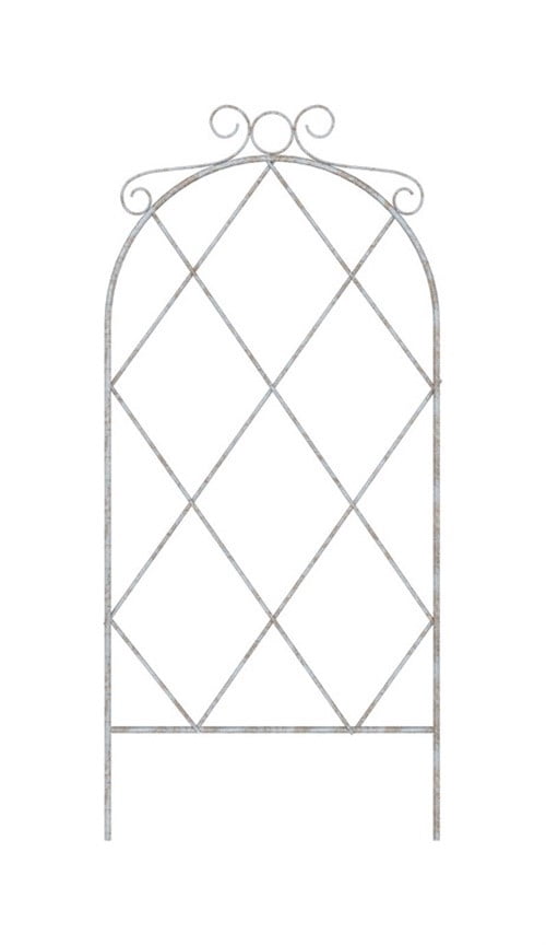 Panacea White Steel Pot Trellis 36 in. H x 10 in. L x 1/2 in. W ...