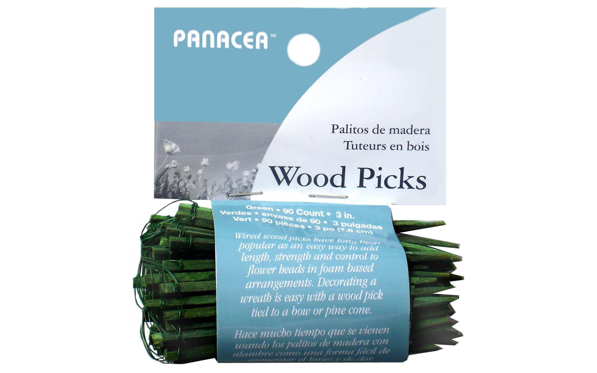 Panacea Floral Sticks Crafts, Wired Wood Pick 3" Green 90pc for ...