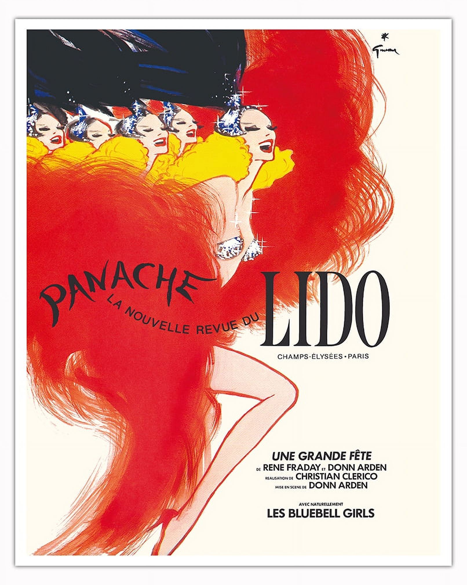 Panache - Lido of Paris - Les Bluebell Girls - Vintage Cabaret Poster ...