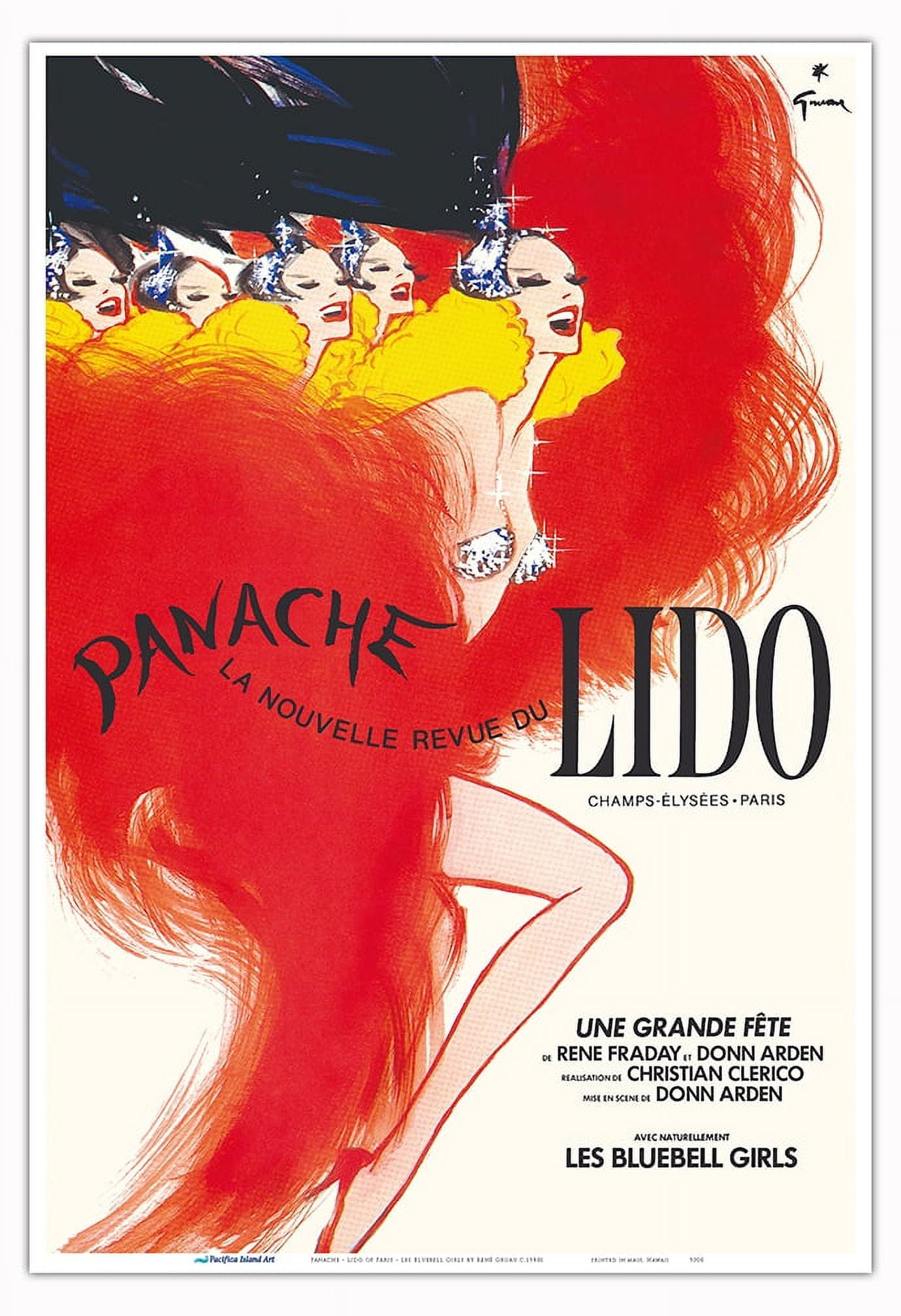 Panache - Lido of Paris - Les Bluebell Girls - Vintage Cabaret Poster ...