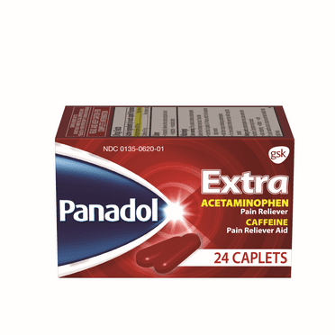 Panadol Extra Strength Caplets, Pain Reliever & Fever Reducer - 24Ct ...