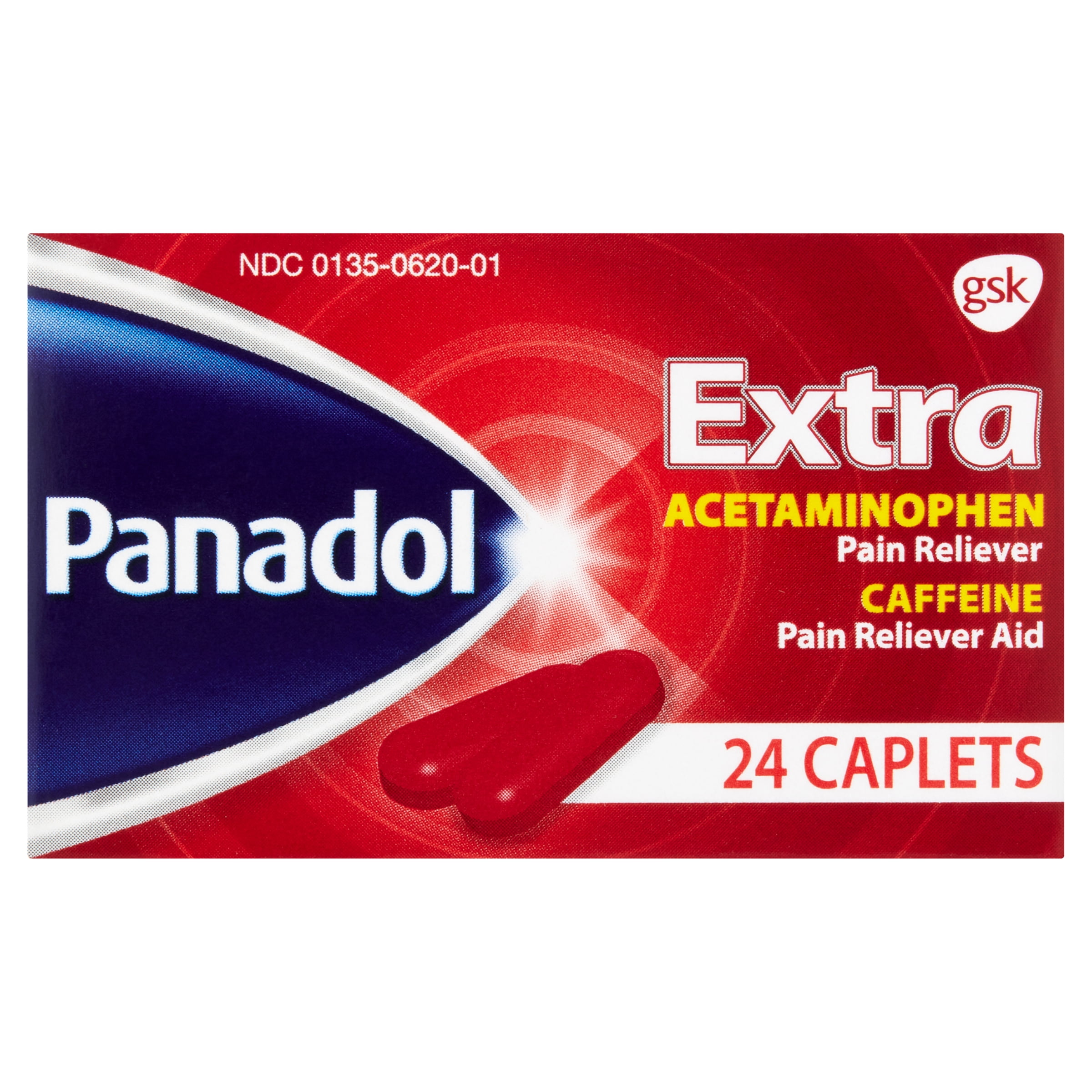 Panadol Extra Acetaminophen Pain Reliever Caplets, 24 Count - Walmart.com