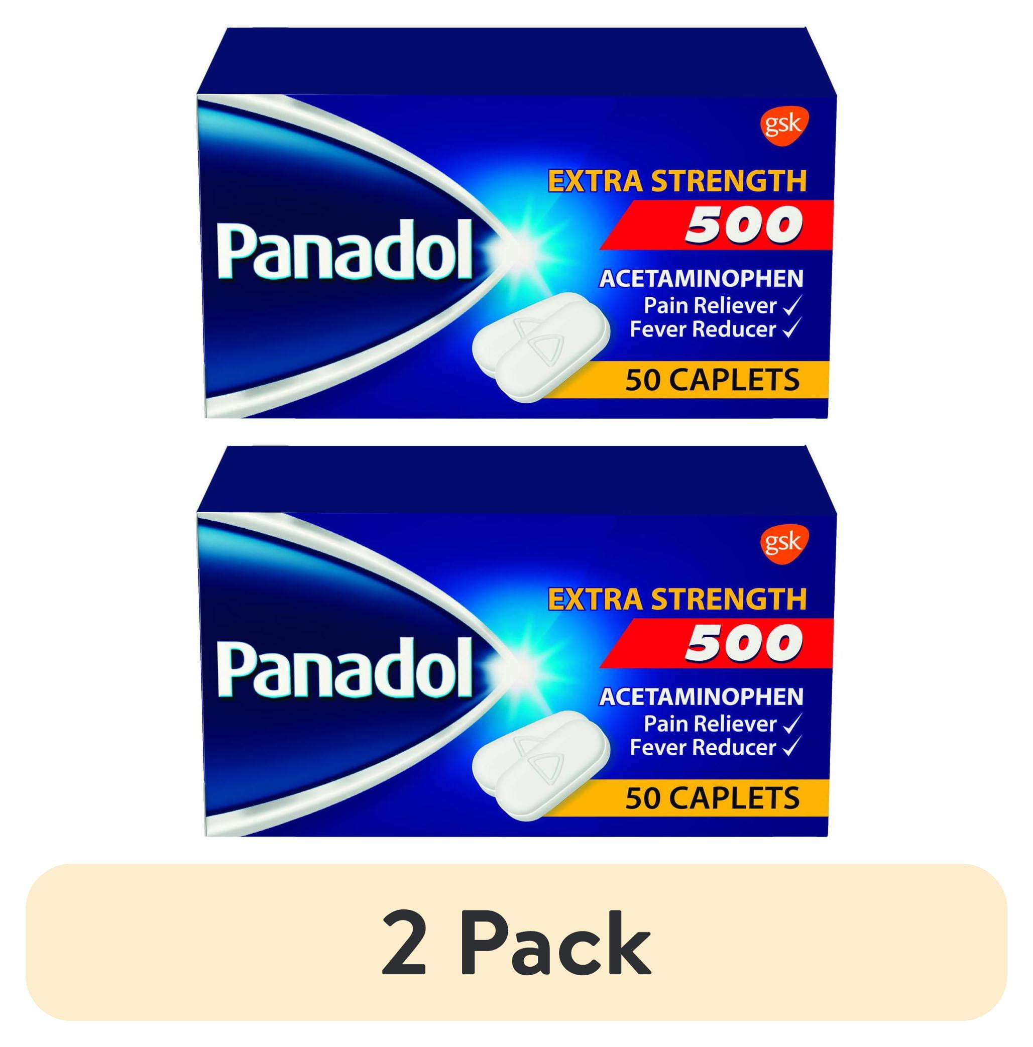 (2 pack) Panadol Extra Strength Caplets, Pain Reliever & Fever Reducer ...