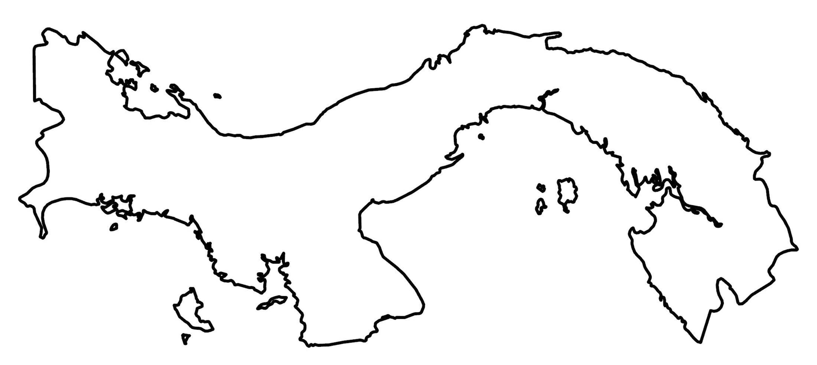 Panama Blank Outline Map GLOSSY POSTER PICTURE PHOTO PRINT BANNER ...