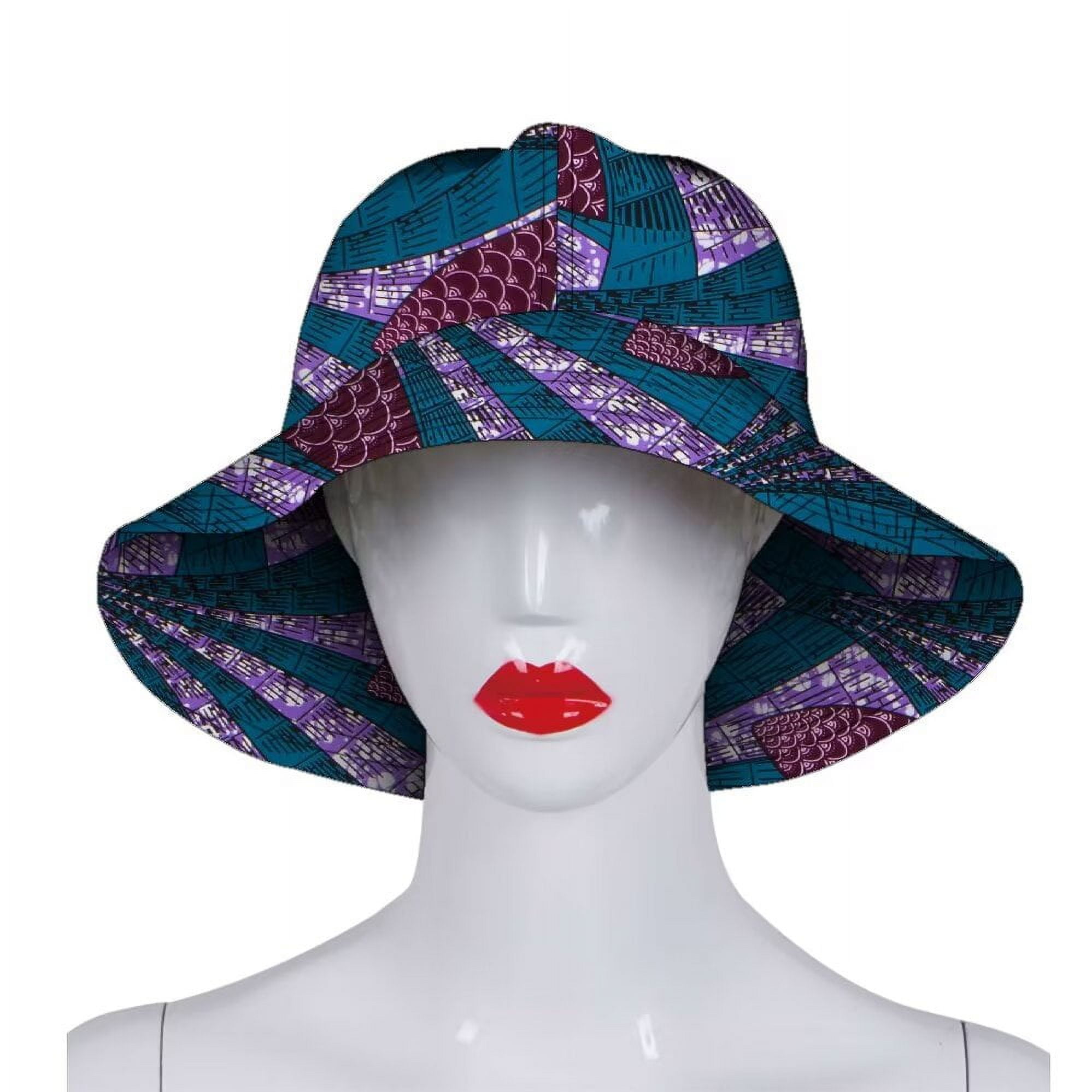 Panama Bucket Cap for Women African Wax Print Cotton Fisherman Caps ...