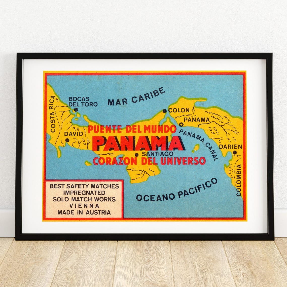 Panama Canal - Panama Wall Art - Vintage Panama Art - Matchbox Wall ...