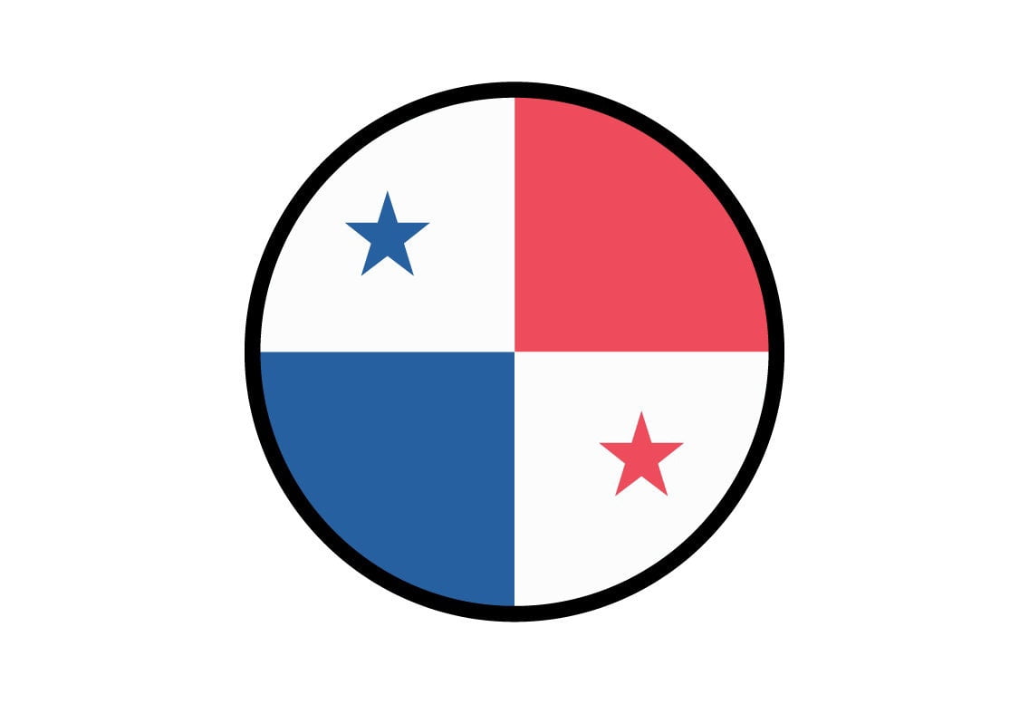 Panama Flag Circle Sticker Decal 4 inches - 4 inch - Walmart.com