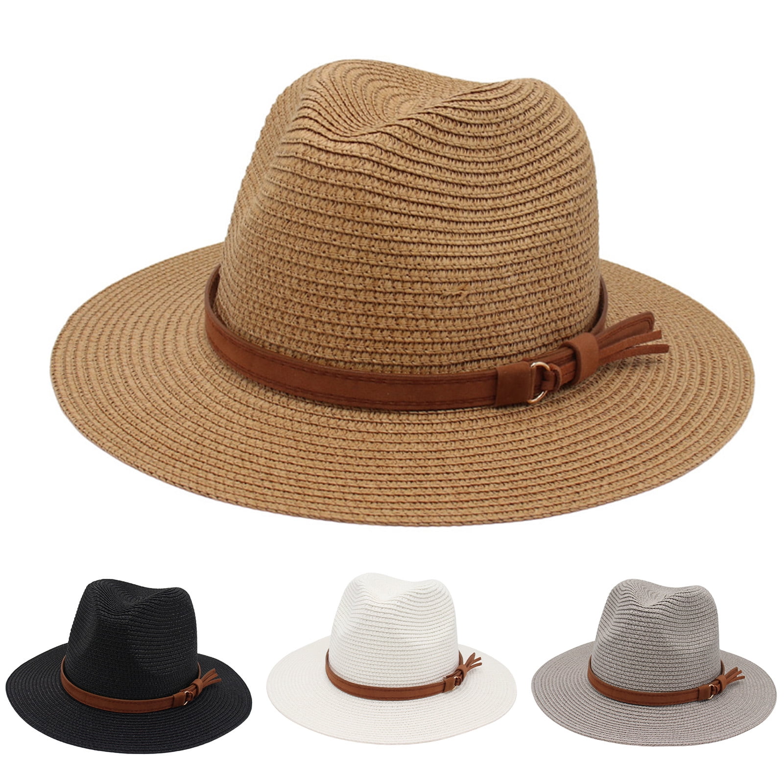 Panama Hat Straw Weaving UV Protection Men Women Foldable Anti Sun Cap ...