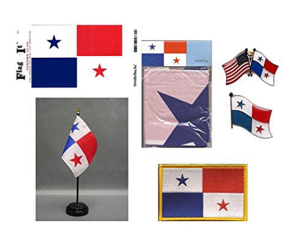 Panama Heritage Flag Pack - Includes a Panamanian 3x5' Flag, Vinyl Flag ...