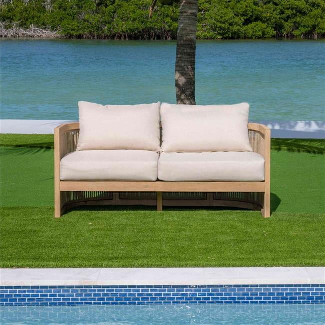 Panama Jack PJO-4401-NAT-LS 27 x 28 x 60 in. Cabo Loveseat with Cushion ...