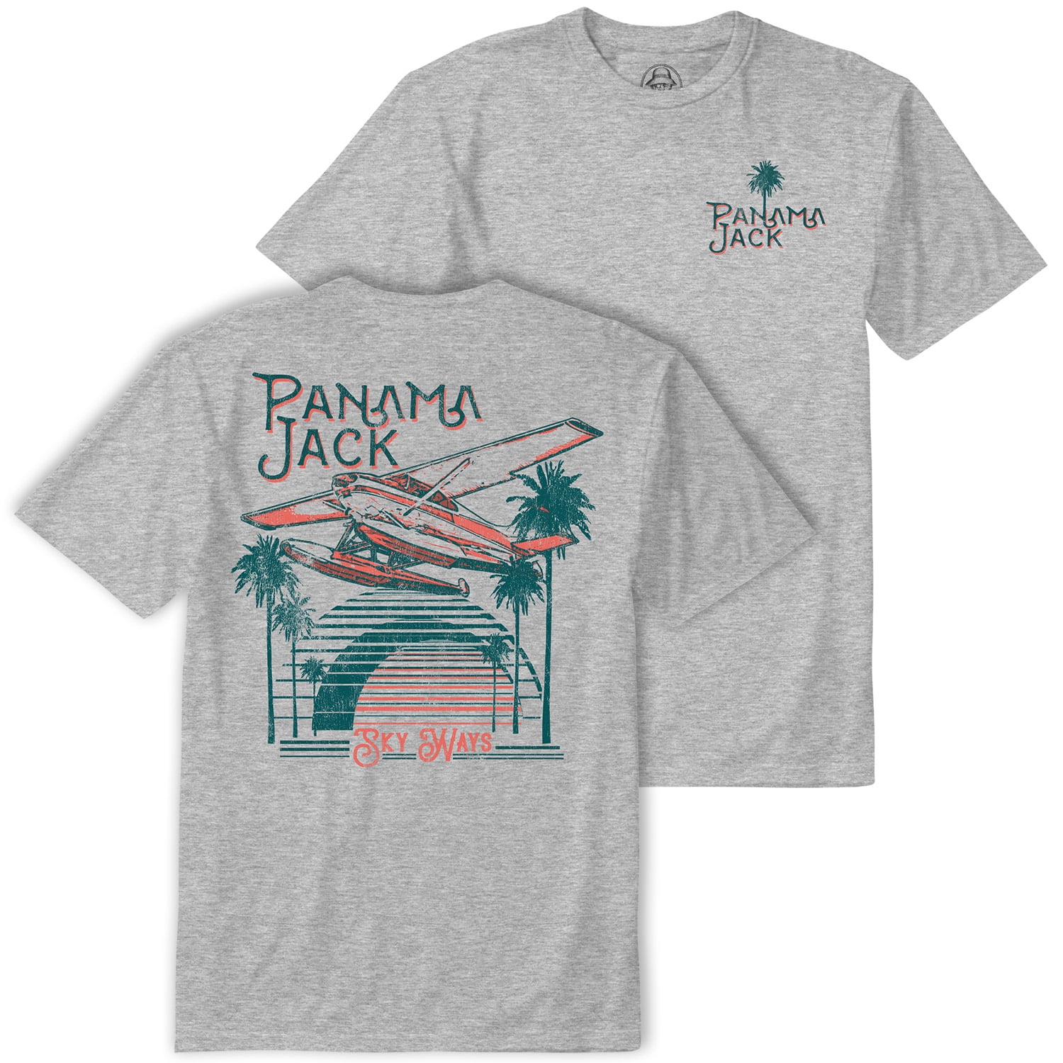 Panama Jack Float Plane T-Shirt, Lightweight, Breathable (Grey, Large ...