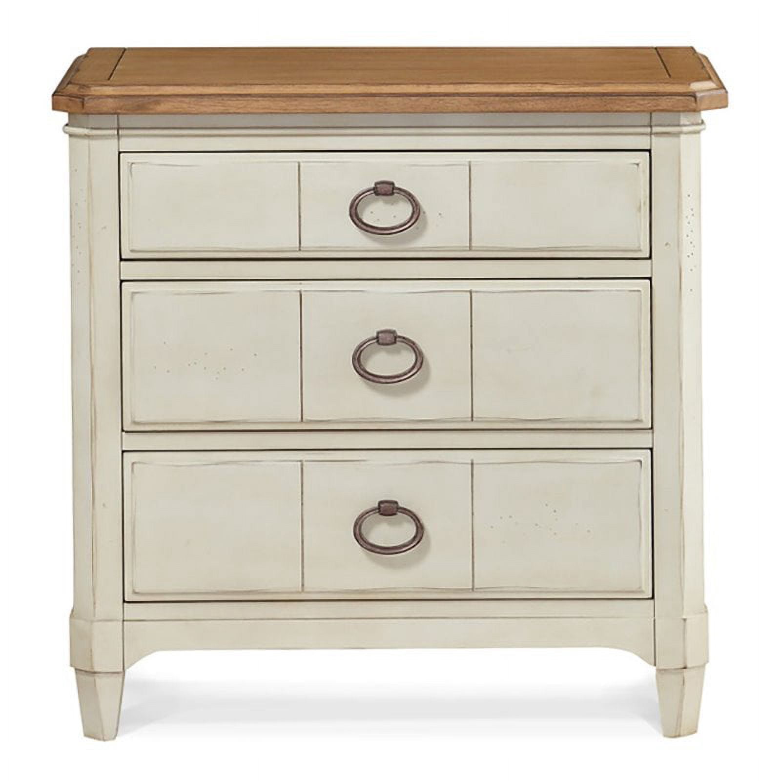 Panama Jack Millbrook 3-drawer Farmhouse Wood Nightstand in Cream ...