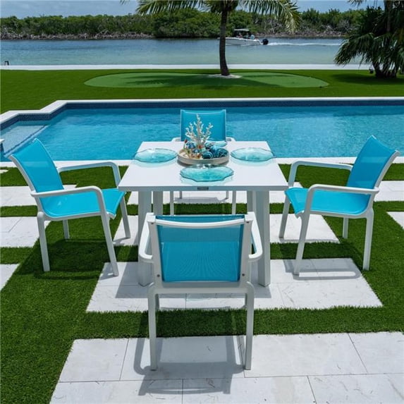 Panama Jack PJO-4601-WHT-5DA Abaco 5 Piece Dining Set, White - Walmart.com