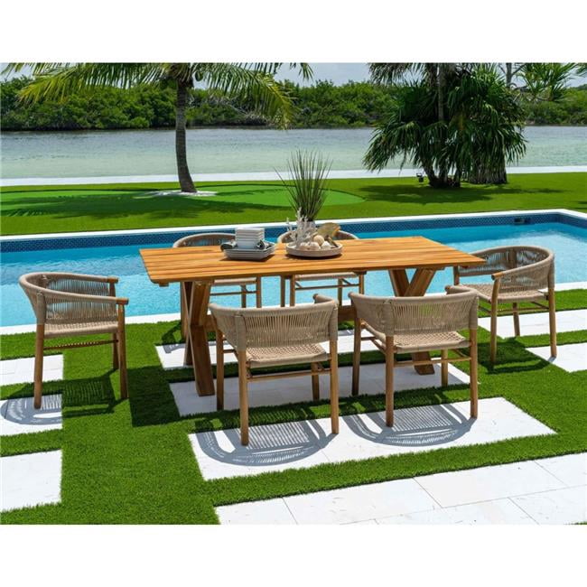 Panama Jack PJO-3401-ACA-7DA Corsica 7 Piece Rectangle Dining Set ...