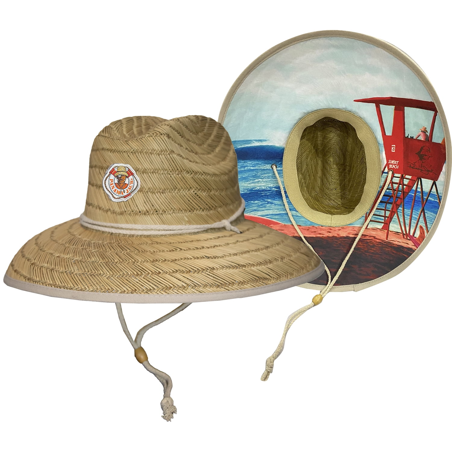 Panama Jack Shanghai Rush Straw Hat - Covered Lifeguard Underbrim, 5 ...