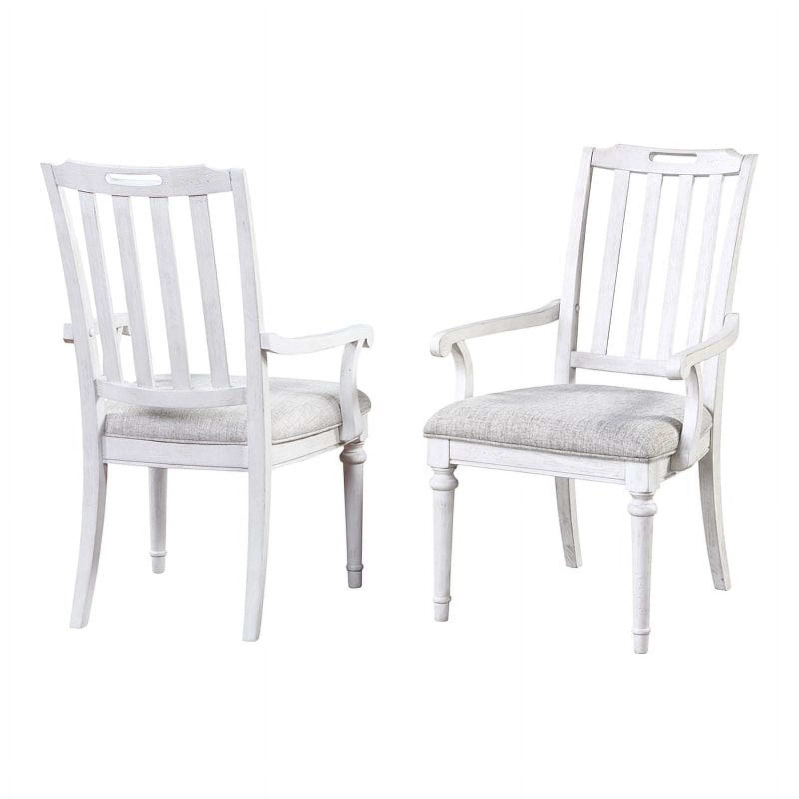 Panama Jack Sonoma Farmhouse Wood Slat Back Arm Chairs in White (Set of ...