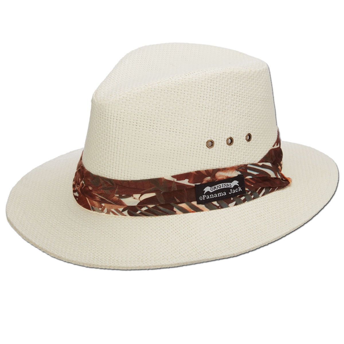 Panama Jack Woven Matte Toyo Safari Hat, UPF 50+ UVA/UVB Sun Protection ...