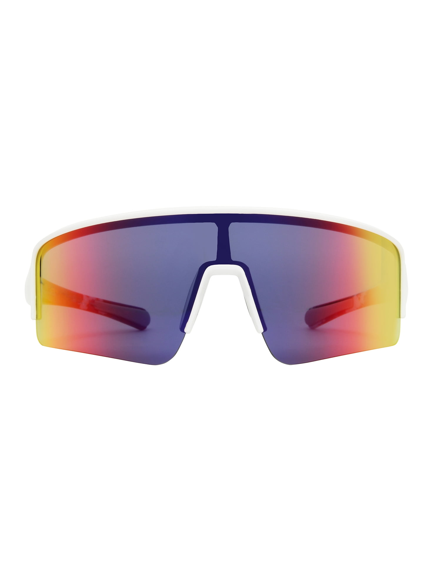 Panama Jack x Foster Grant Men's White Wraparound Shield Sunglasses ...