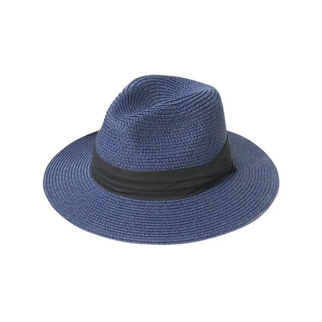 Panama Straw Hat Men Womens Wide Brim Packable Roll Up Fedora Beach