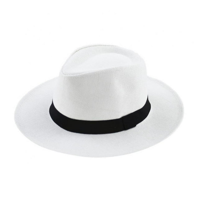 Panama Straw Hats For Women Men Summer Beach Sun Hat Wide Brim Fedora