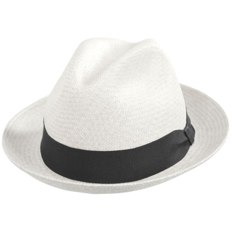 Panama Straw Trilby Fedora Hat - Bleach - M - Bleach - Walmart.com