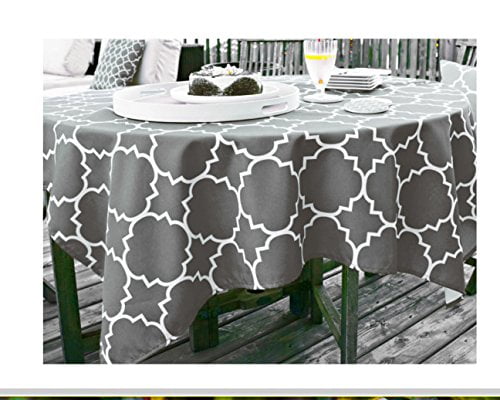 Panama Tile Pattern Fabric Zippered Umbrella Grey Tablecloth Harman ...