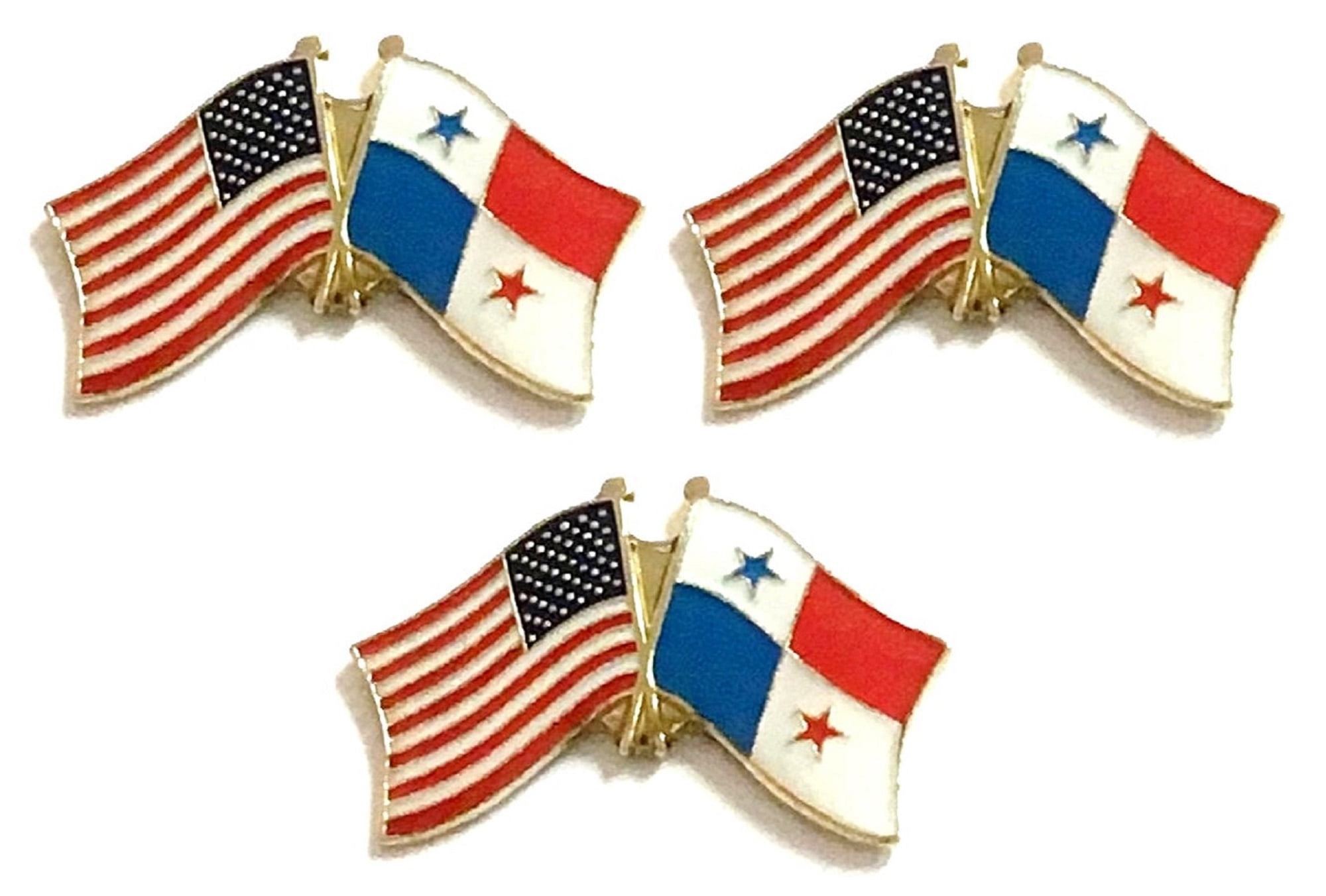 Panama & US Crossed Double Flag Lapel Pins, Pack of 3 - Walmart.com