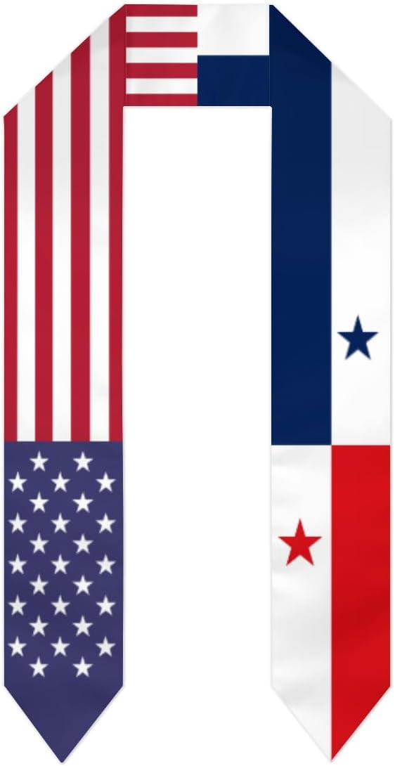 Panama & USA United States Flag Graduation Stole For International ...