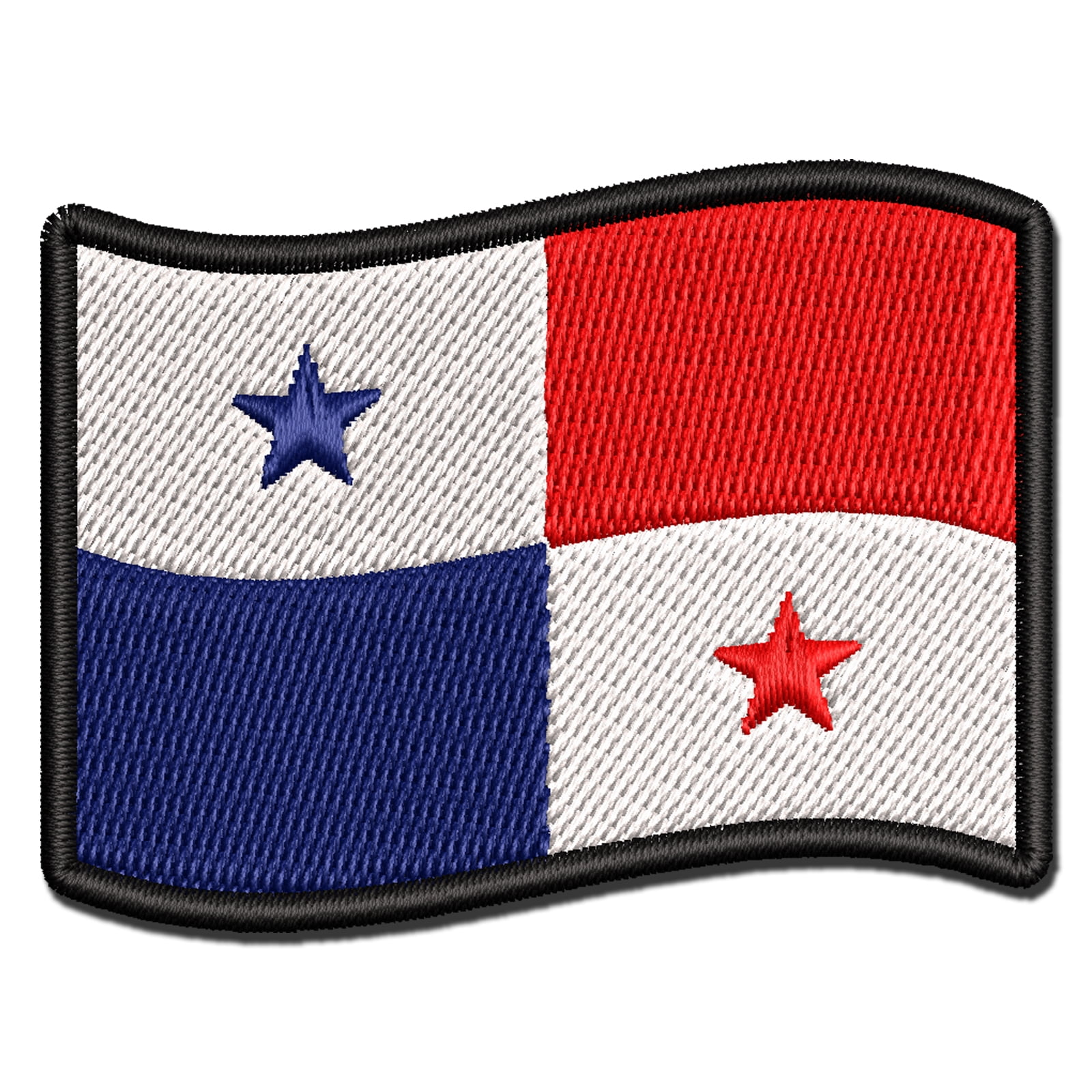 Panama with Waving Flag Cute Applique Multi-Color Embroidered Iron-On ...