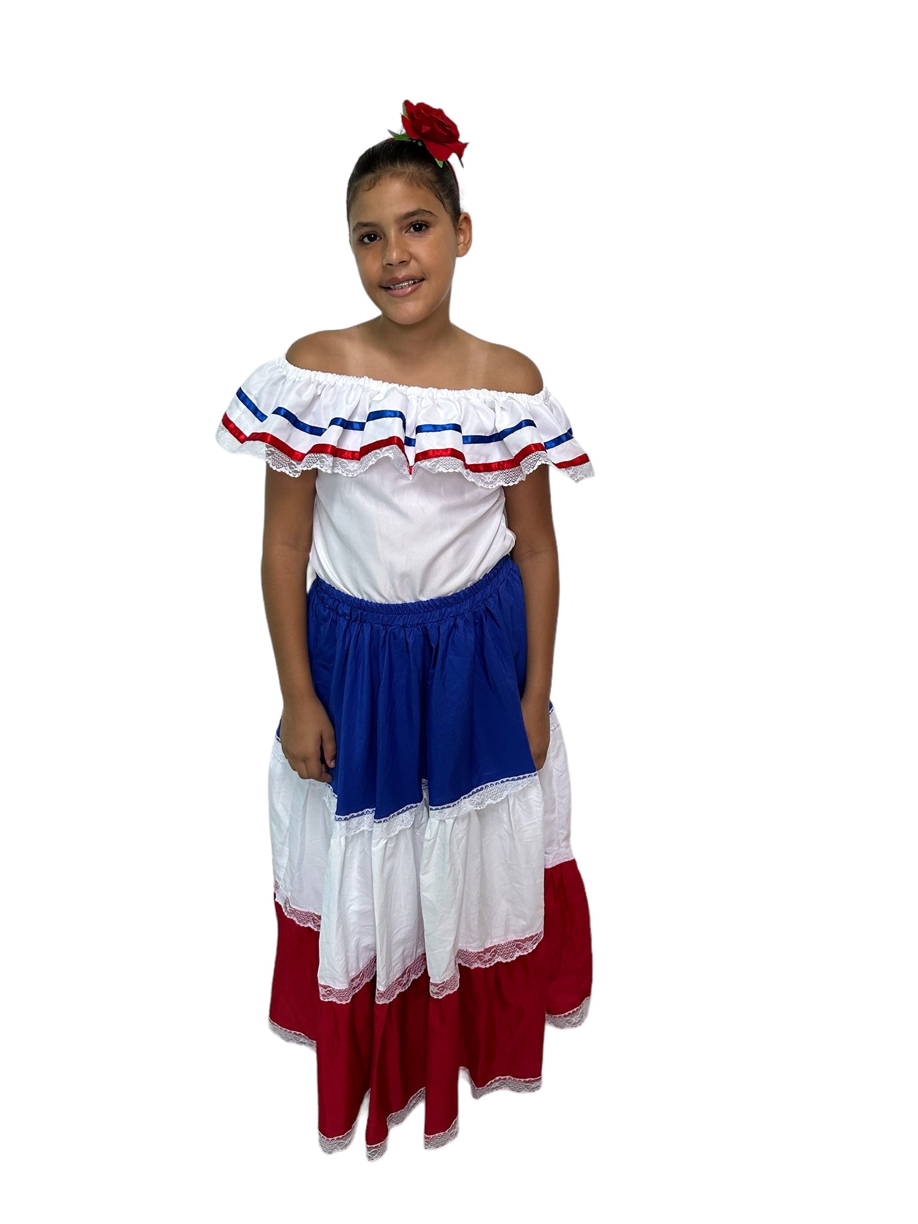 Panamanian Dress, Pollera Montuno style - Big Kid - Walmart.com