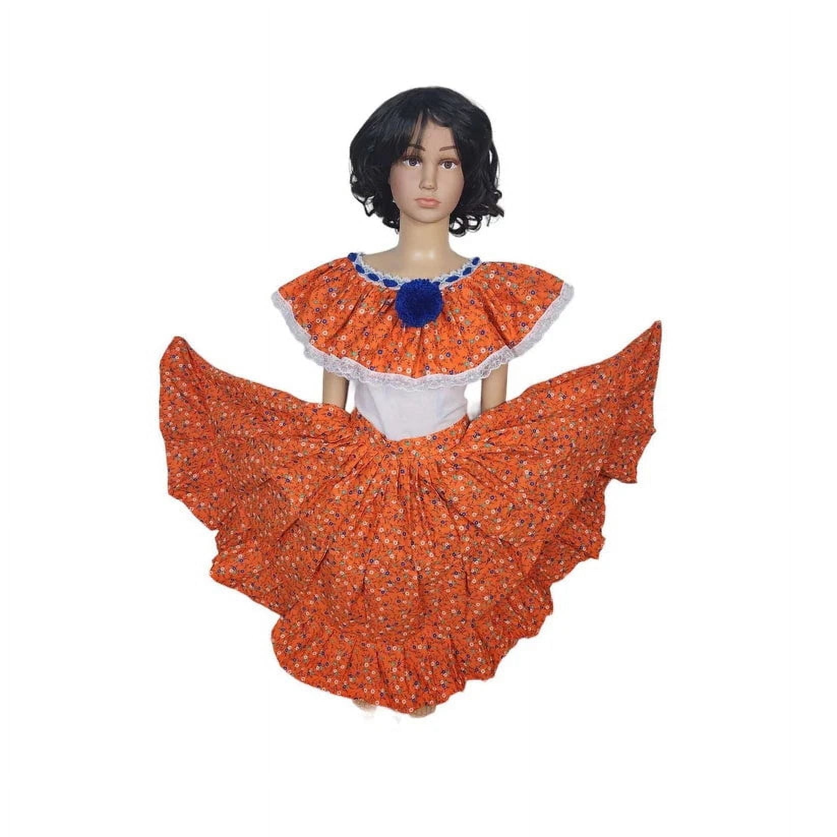 Panamanian Dress Traditional Pollera Montuno Style for Girl - Walmart.com