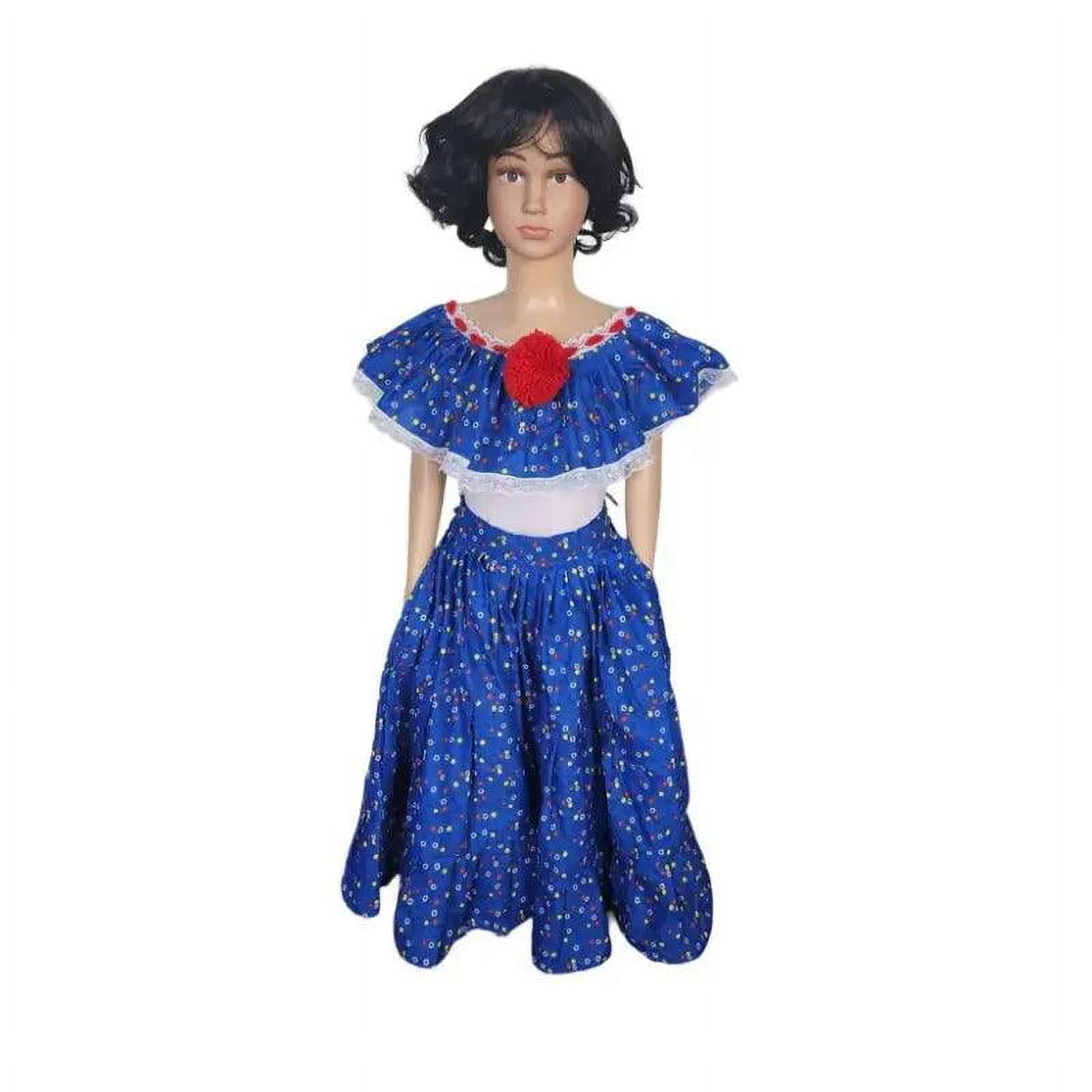 Panamanian Dress Traditional Pollera Montuno Style for Girl - Walmart.com