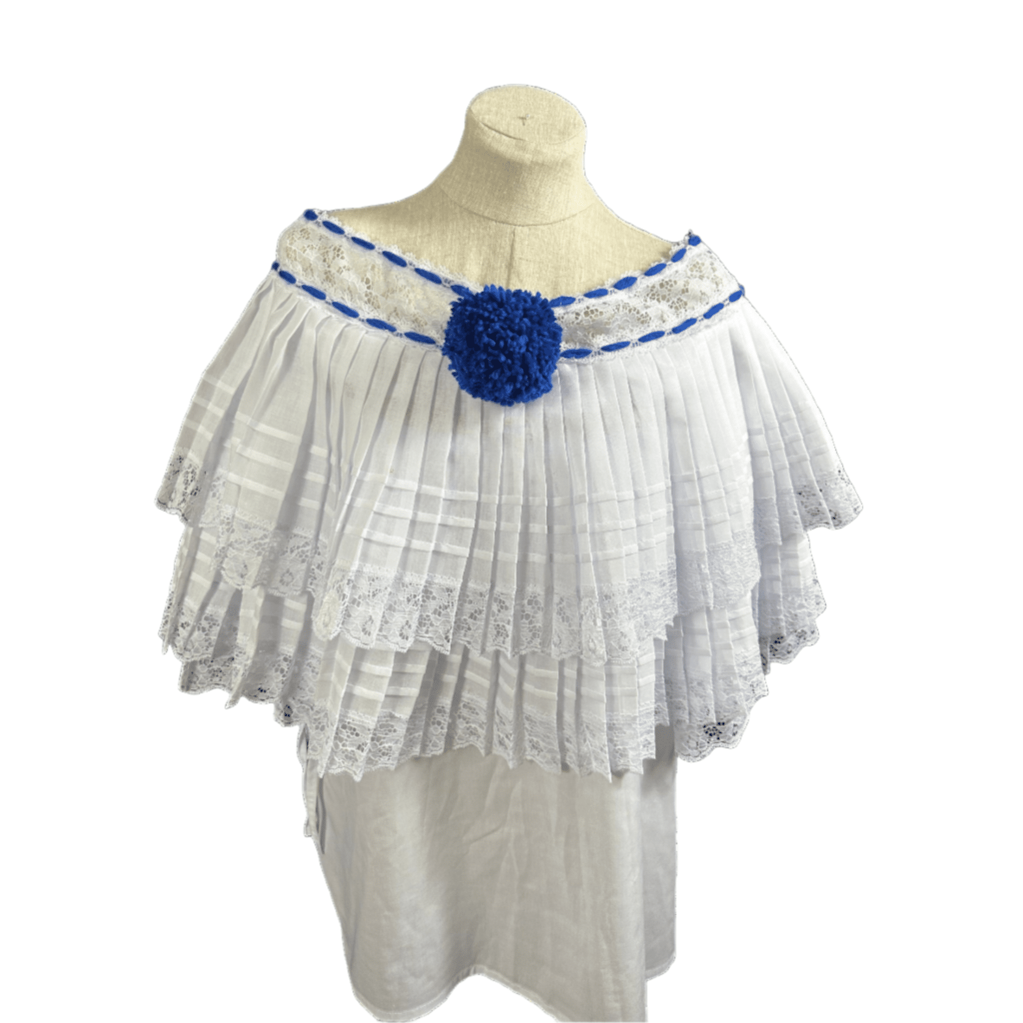 Panamanian Montuno Pollera White Blouse - Walmart.com