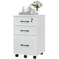 Panana 3 Drawer Wood Mobile File Cabinet, Under Desk Storage Drawers ...
