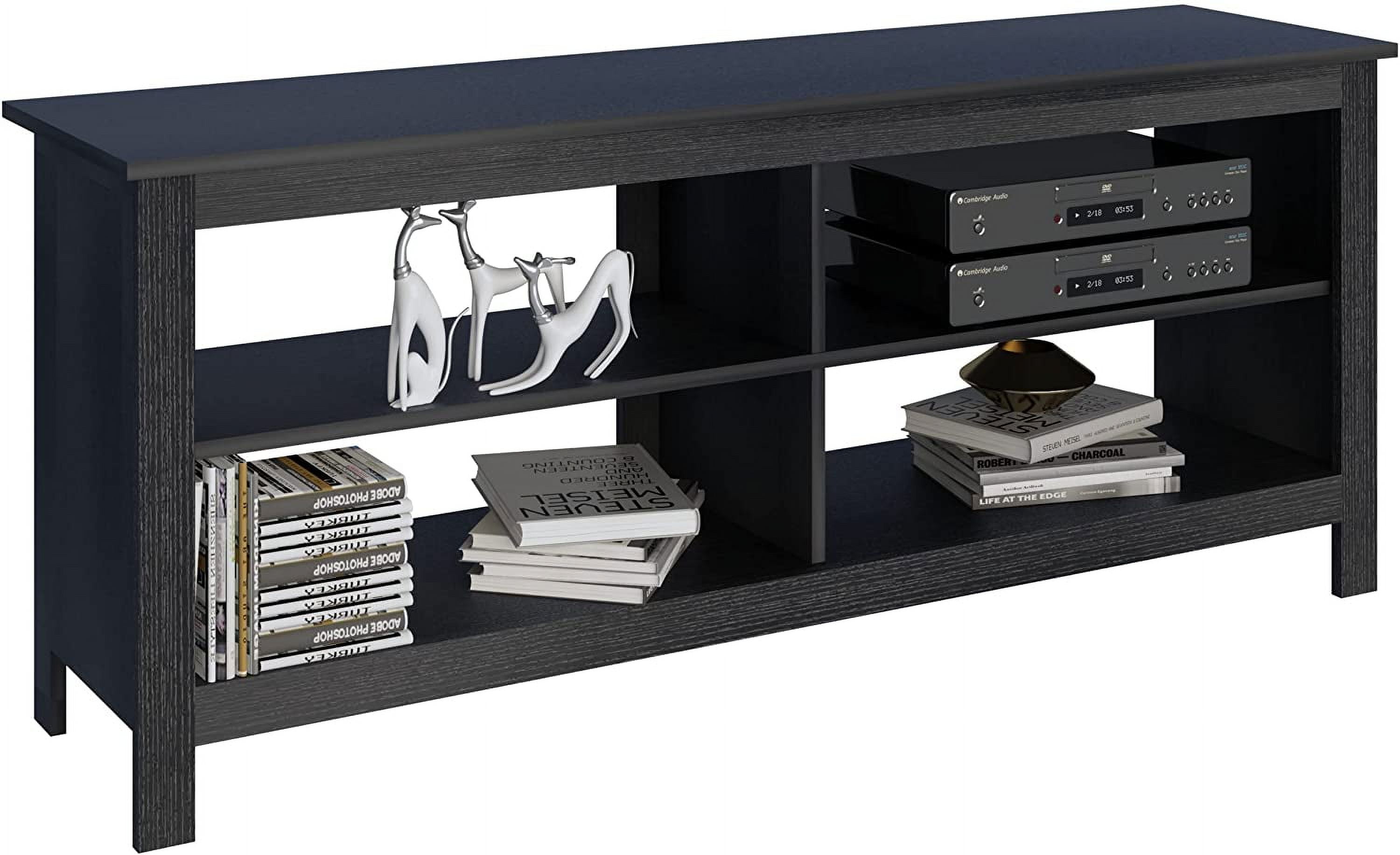 Panana Black TV Stand for 50 inch TV, Storage Shelves, Entertainment ...
