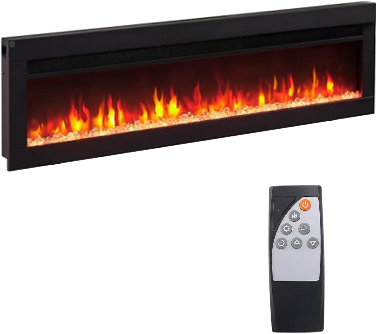 Panana Electric Fireplace Heater Wall-Mounted or Recessed Electric ...