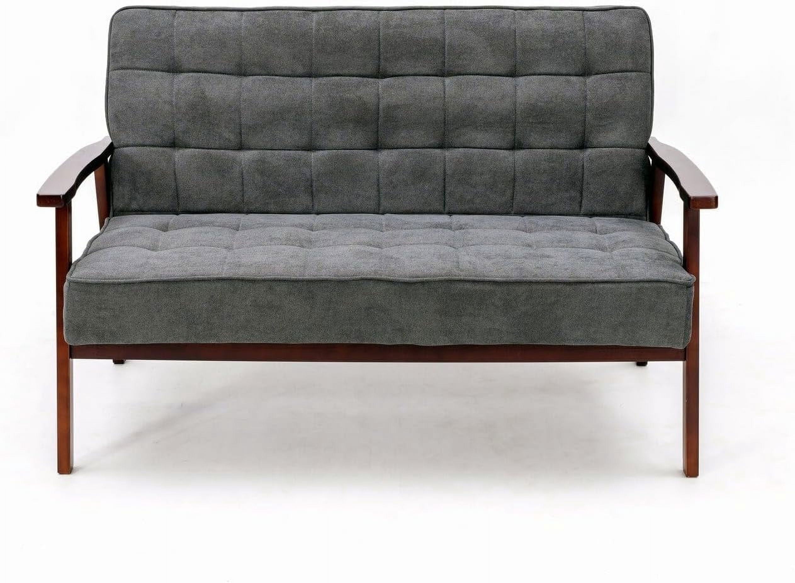 Panana Fabric Modern Loveseat Sofa Couch for Living Room Wood Furniture, 2 Seater Sofa Armchair ...
