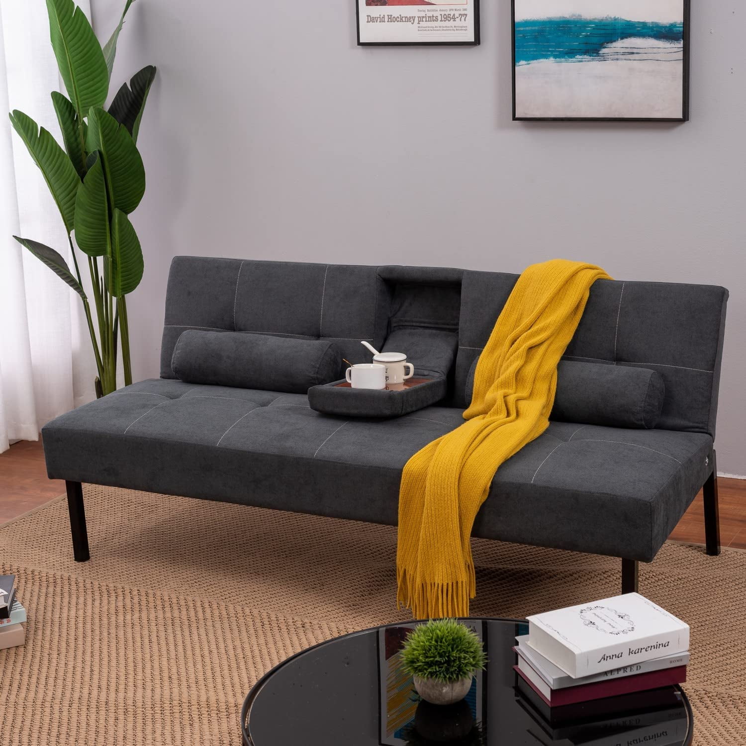 Panana Futon Sofa BedConvertible Sofa,Click Clack Couch Recliner Fabric ...