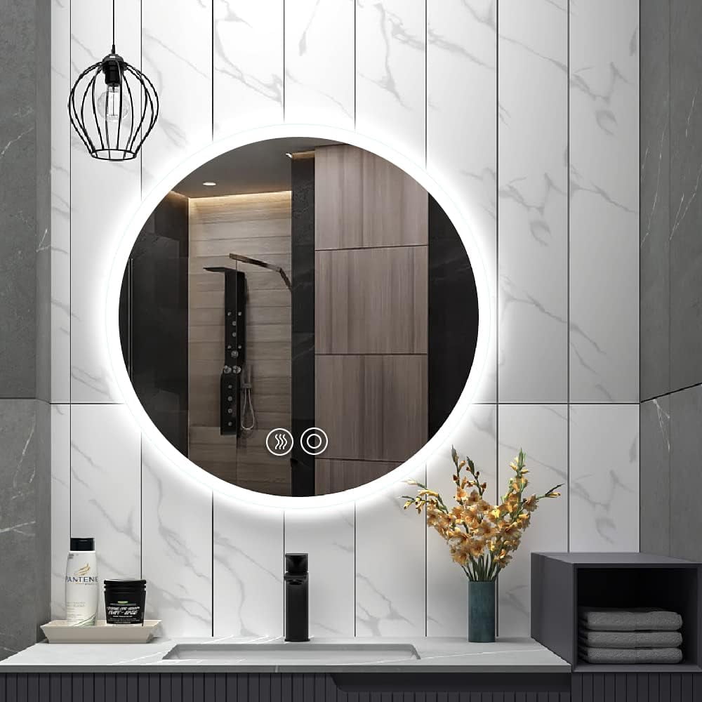 Panana LED Bathroom Mirror 28inch with Lights, Adjustable 3000K/4500K ...