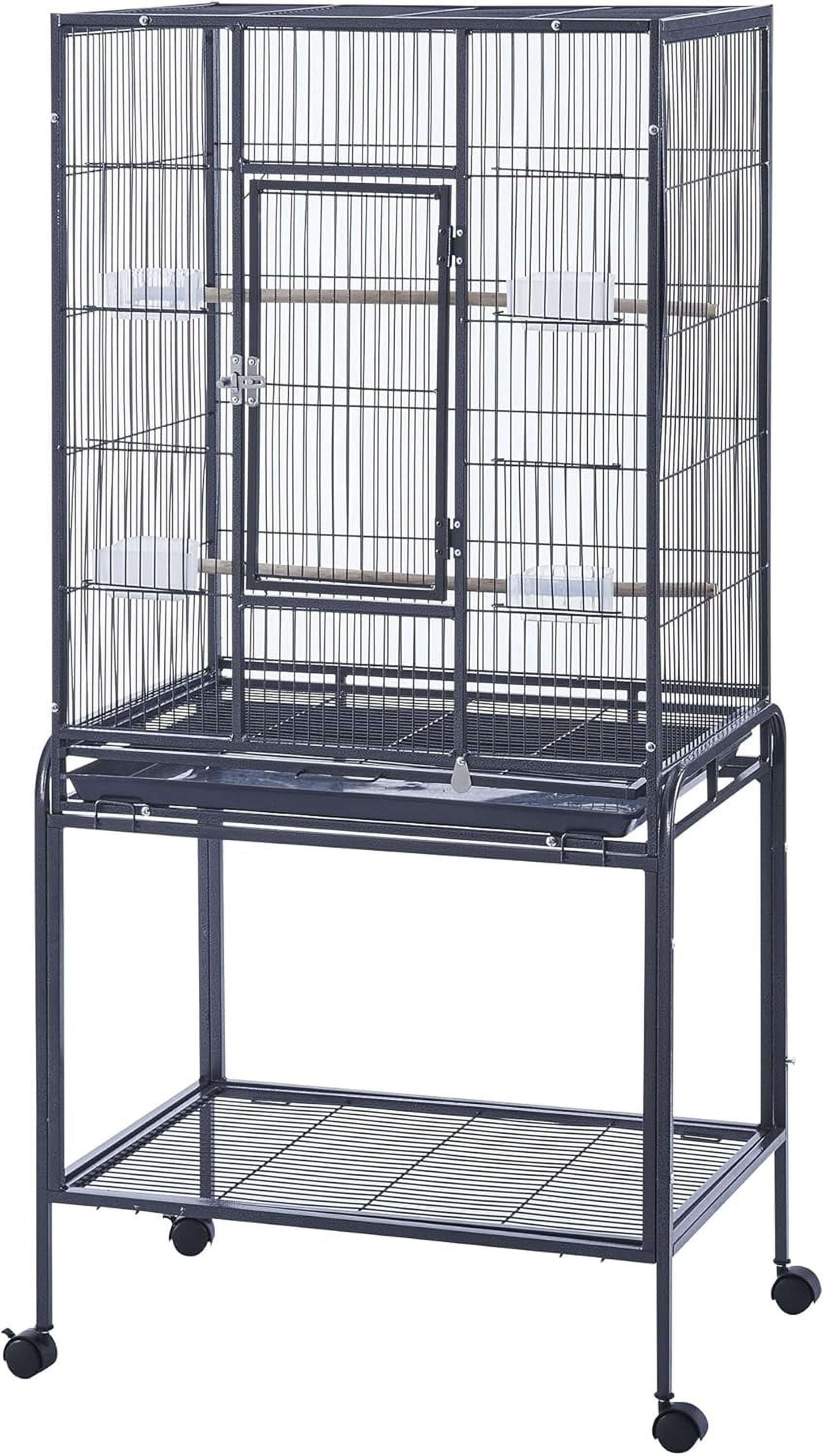 Panana Large Budgie Cage Metal Bird Cage with Stand Rolling Parrot Cage ...