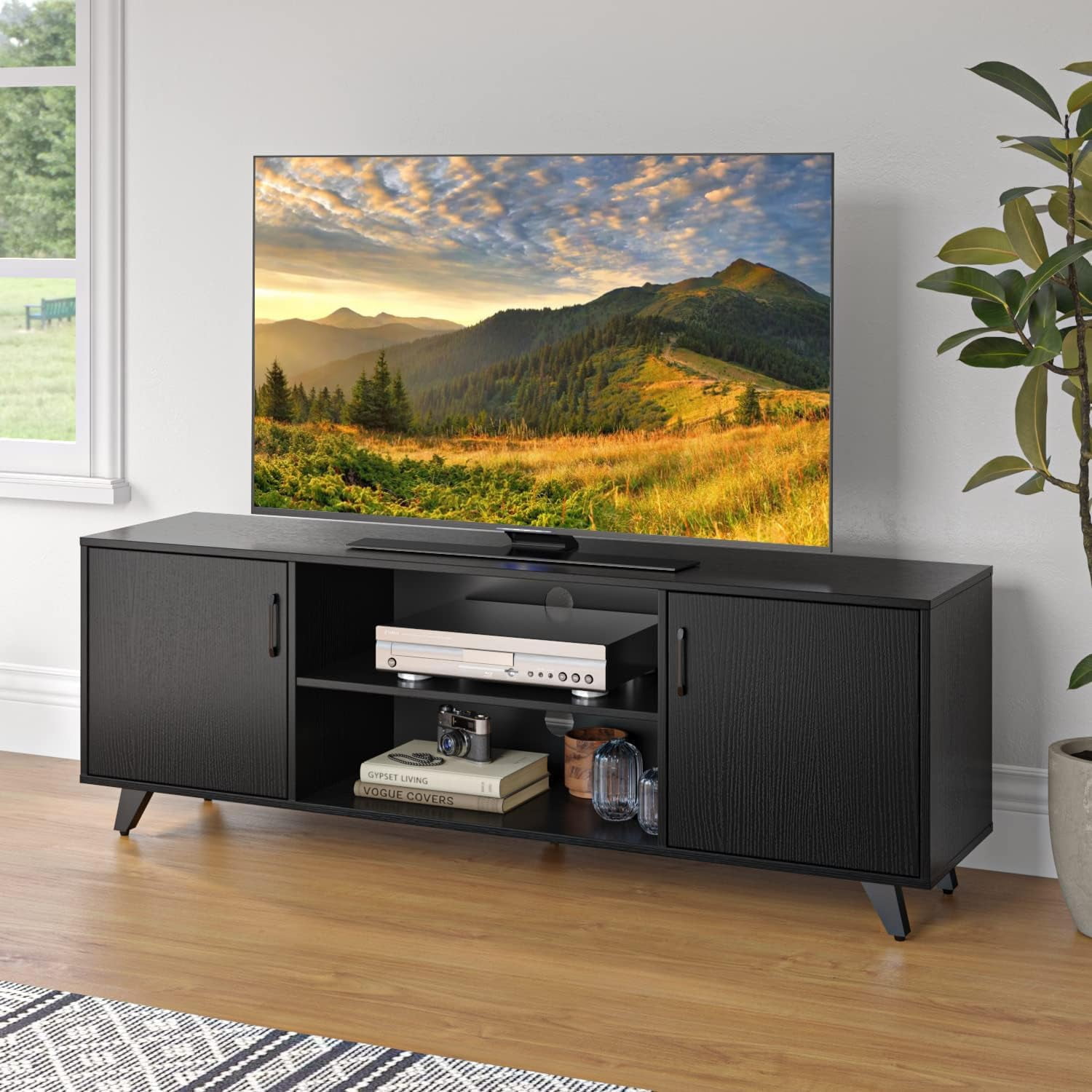 Panana TV Stand for 55 60 65 70 inch TV, Modern Mid Century ...
