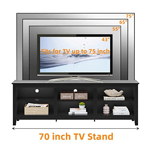 Panana TV Stand 6 Cubby Television Stands Cabinet 6 Open Media Storage ...